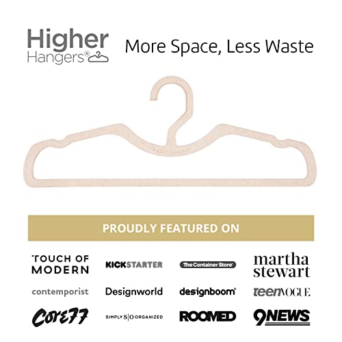 Higher Hangers BioHangers, Sustainable Flaxseed Space Saving Clothes Hangers, Premium Closet Organizers for College Dorms, RVs, & More, Reduces Wrinkles & Clutter, Standard 17", 40 Pack
