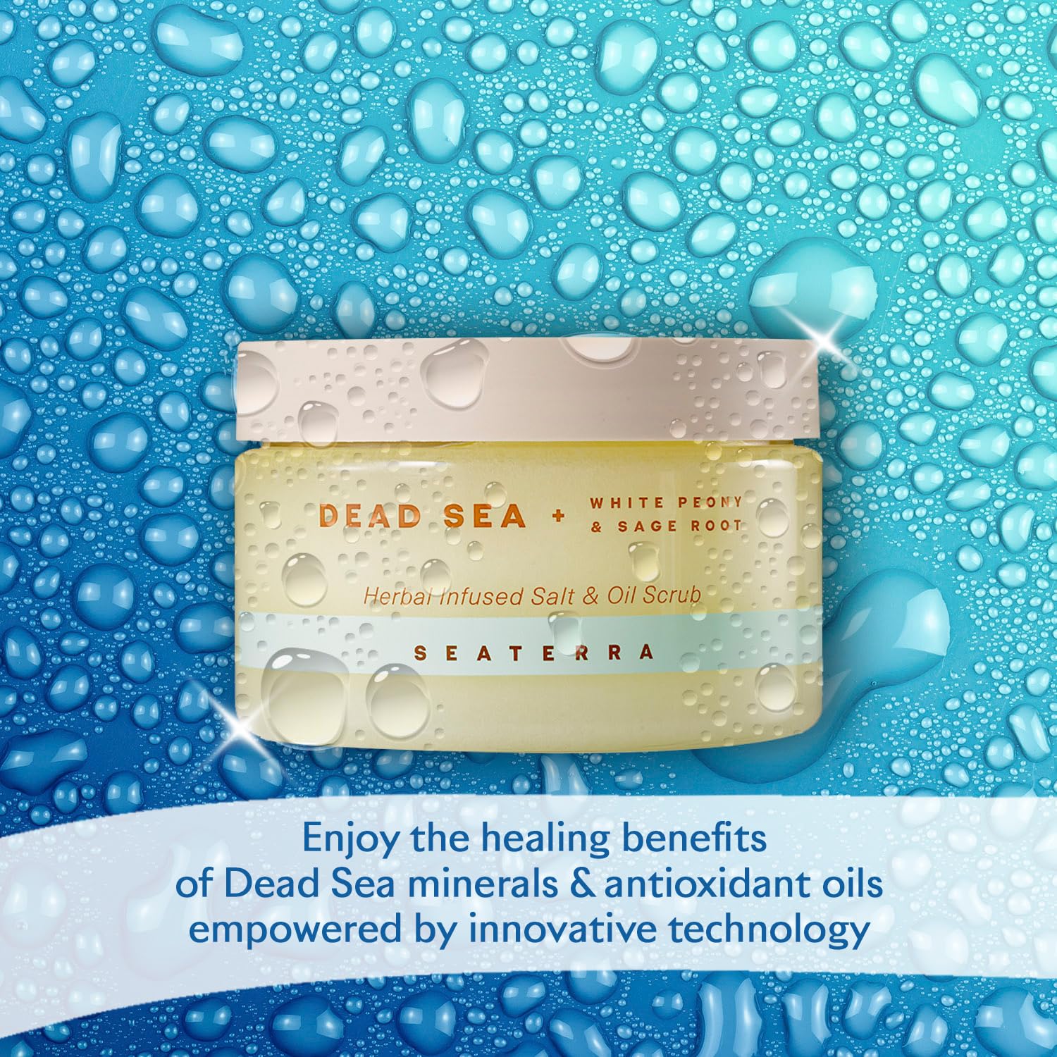 SEATERRA Body Scrub - Exfoliating Body Scrub Enriched with Dead Sea Salt and Antioxidant Oils, Natural Ingredients, Vegan friendly, 400 gr. / 14 oz.