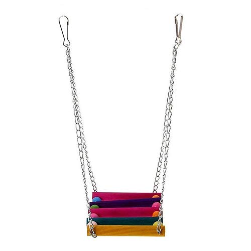 SONGBIRDTH Parrot Swing Toys - Pet Bird Parrot Parakeet Budgie Cockatiel Wooden Cage Hammock Swing Hanging Toy for Medium and Small Parrot