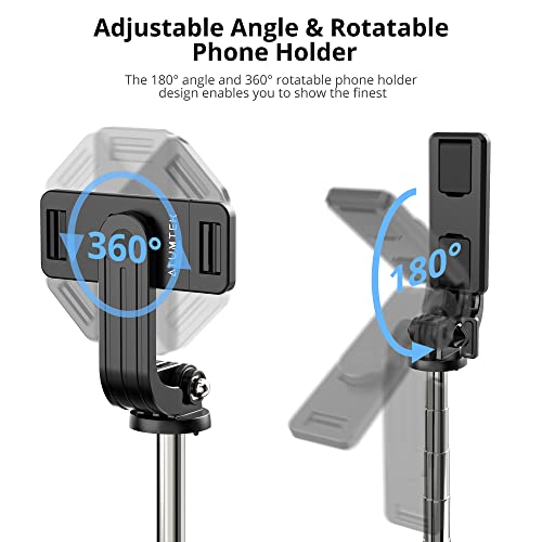ATUMTEK 40" Selfie Stick Tripod, Extendable Bluetooth Selfie Stick with Wireless Remote for iPhone 13/12/12 Pro/11/11 Pro/XS/XR/X/8/7 Plus, Samsung, Google, LG, Sony, Huawei Smartphones, Black