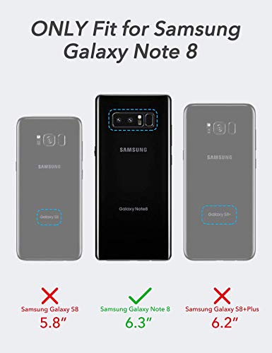 LeYi for Note 8 Phone Case, Samsung Galaxy Note 8 Case with [2 Pack] 3D Curved Screen Protector, [Military-Grade] Magnetic Metal Ring Holder Kickstand Protective Phone Case for Samsung Note 8, Black