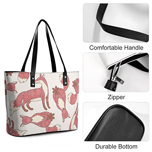 Womens Handbag Foxes Leather Tote Bag Top Handle Satchel Bags For Lady