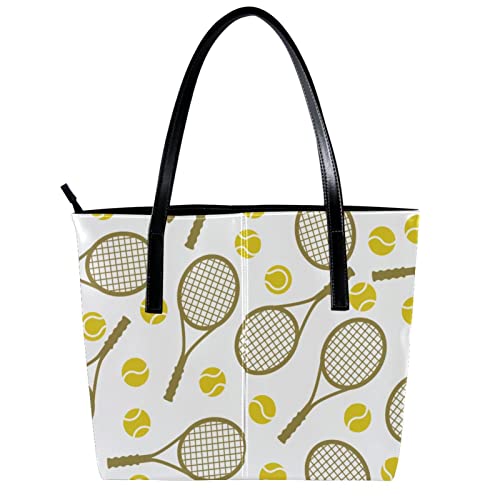 Women's Large Size Canvas Shoulder Bag Hobo Crossbody Handbag Casual Tote, Seamless Tennis Racket