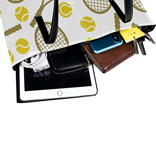 Women's Large Size Canvas Shoulder Bag Hobo Crossbody Handbag Casual Tote, Seamless Tennis Racket