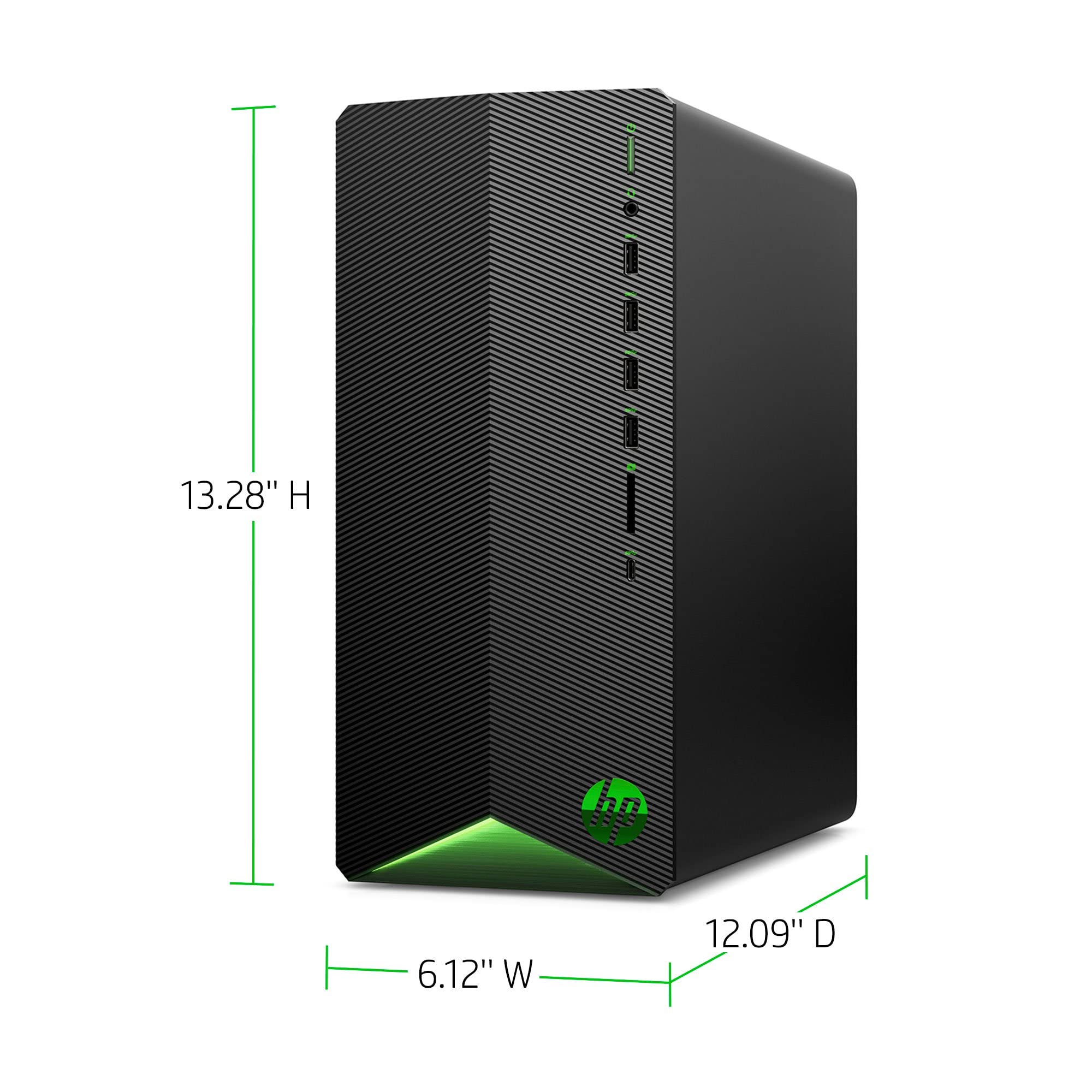HP Pavilion Gaming Desktop Computer AMD Ryzen 5000 Series Hexa-Core Ryzen 5 5600G (Beats i5-10600) 16GB RAM 1TB SSD AMD Radeon RX 5500 4GB Graphic USB-C Bluetooth Win10 Black + HDMI Cable