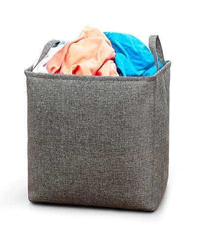 HS-TPP 75L Foldable Storage, Laundry Basket Drawstring, Fabric Storage Bin Basket ，Pet Storage Collection, Extended Handle for Easy Carrying, Used for Clothes and Toys, Grey，(18×15×23 inch)