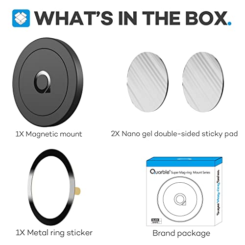 Quarble Sticky Magnetic Phone Mount Compatible with Magsafe Case iPhone 14 13 12 Pro Max Mini Car Mount and Wall Mount
