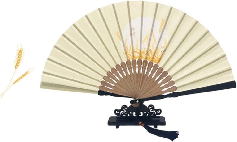 Hand Fan Folding Fan,Hand-held Fan,Folding Fan Female Classical Bamboo Bone Folding Fan Ancient Wind Tassel Small Fan Women Fans Hand Paper Folding Props Vintage style