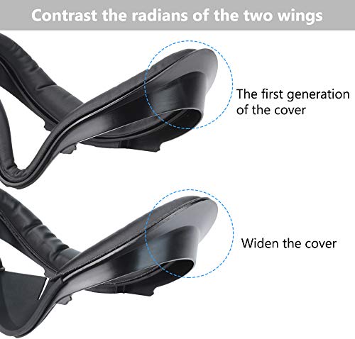 KAMILLEE VR Facial Interface Bracket PU Leather Foam Face Cover Pad Replacement & Lens Cover Accessories Set for Oculus Quest 2 (Widen Version)