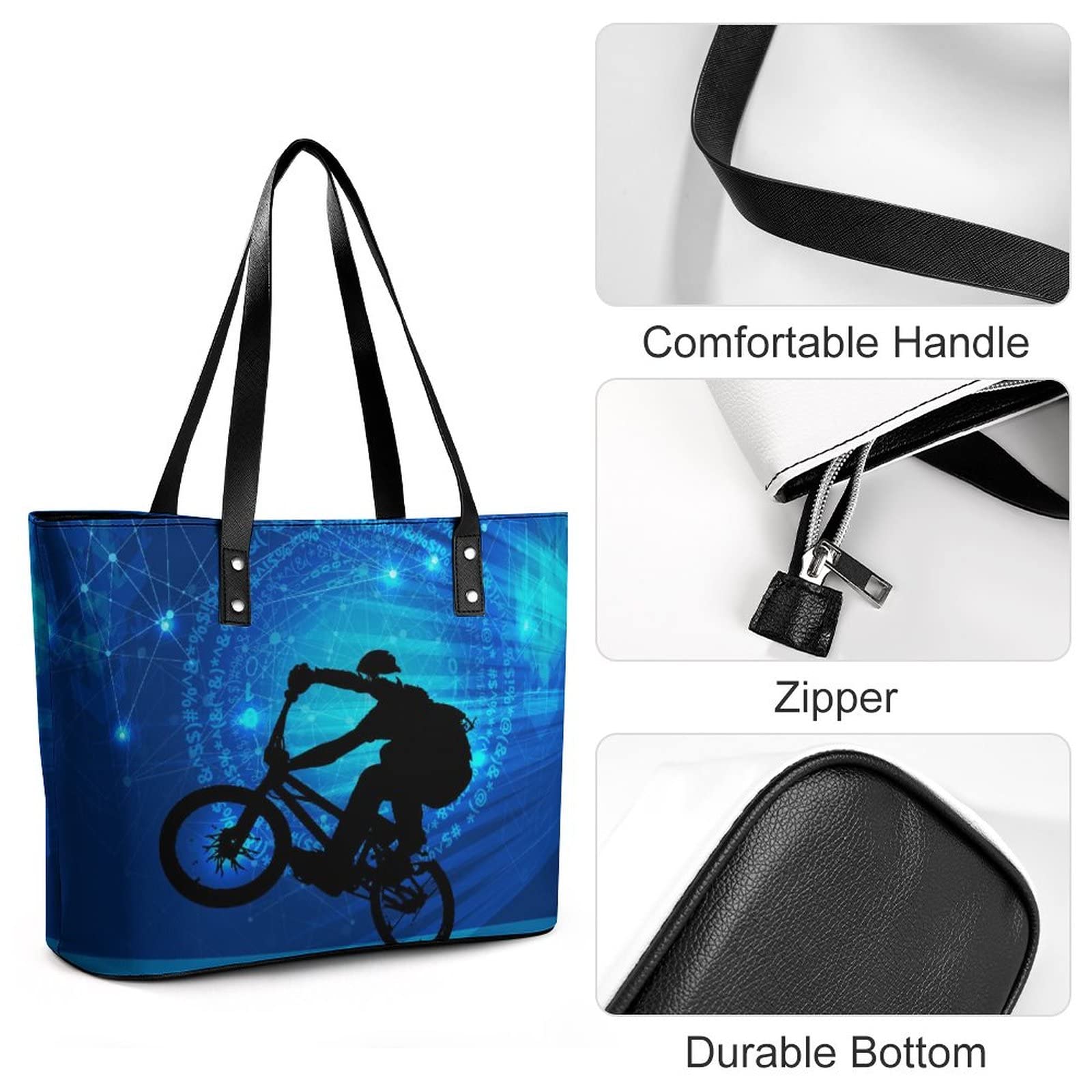 Womens Handbag Motorcycle Motocross Leather Tote Bag Top Handle Satchel Bags For Lady