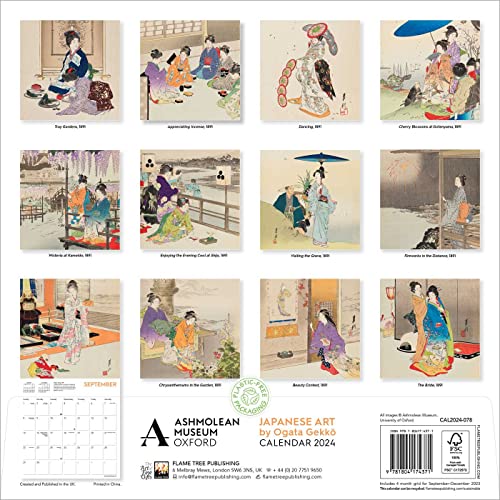 Ashmolean Museum: Japanese Art by Ogata Gekko Wall Calendar 2024 (Art Calendar)