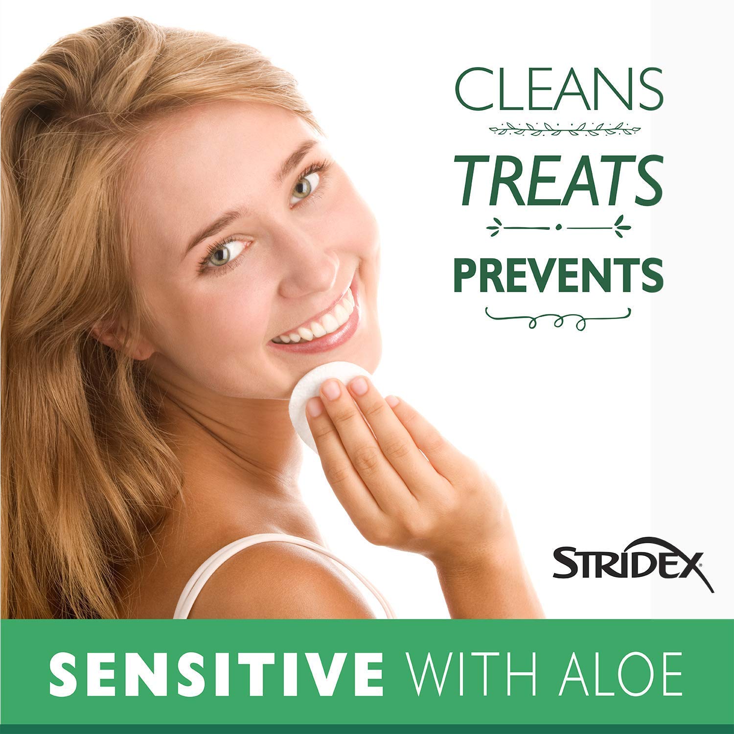 Stridex Medicated Acne Pads, Sensitive, 90 Count, Pack of 3 – Facial Cleansing Wipes, Alcohol-Free Face Pads, Acne Treatment for Face, For Mild to Moderate Acne, Smooth Application