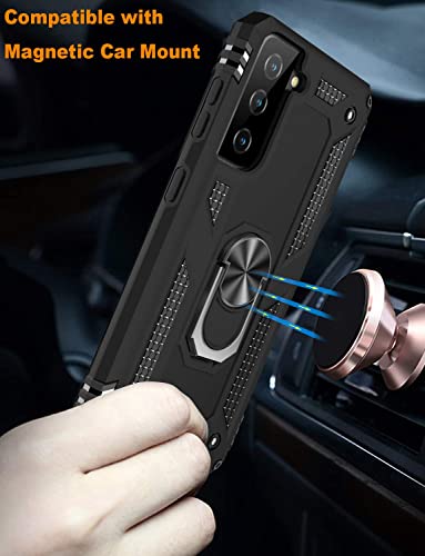 IKAZZ Galaxy S21 Plus Case,Samsung S21 Plus Cover Military Grade Shockproof Heavy Duty Protective Phone Case Pass 16ft Drop Test with Magnetic Kickstand for Samsung Galaxy S21 Plus Black