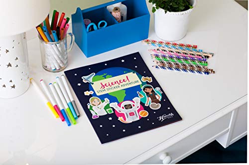 Hopscotch Girls Science! STEM Sticker Activity Book - Fun & Educational for Kids Ages 4-8 - Creative Play - Toddler - 24 Pages
