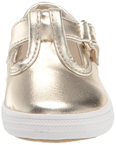 Keds Baby Champion LACE Toe Cap Tstrap Sneaker, Champagne Metallic, 3 US Unisex Infant
