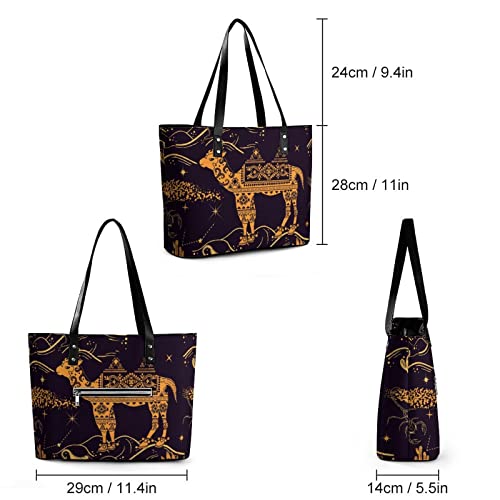 Womens Handbag Camels Leather Tote Bag Top Handle Satchel Bags For Lady