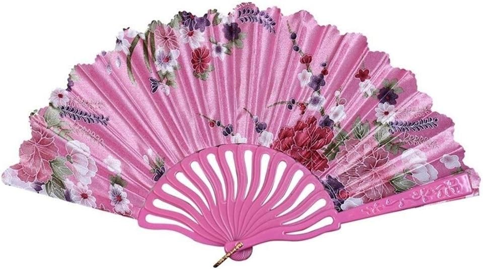 Hand Fan Folding Fan,Hand-held Fan,Wedding Folding Fan Chinese Style Dance Wedding Party Lace Silk Folding Hand Flower Fan Fans Hand Paper Folding Props Vintage Style