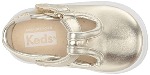 Keds Baby Champion LACE Toe Cap Tstrap Sneaker, Champagne Metallic, 3 US Unisex Infant
