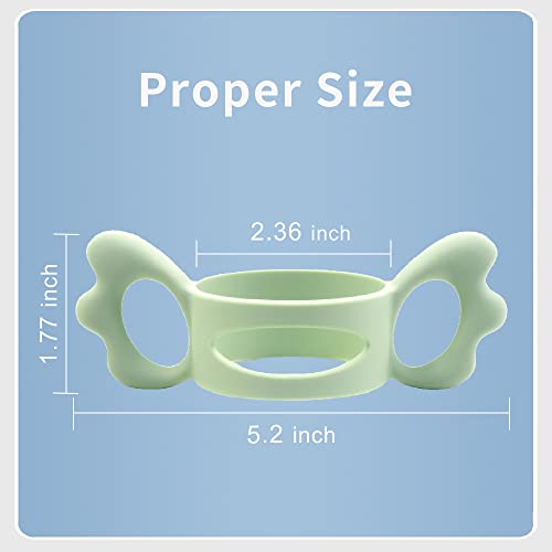FAREVER Baby Bottle Handles, Silicone Wide-Neck Baby Bottle Handle, Outer Diameter Over 6cm for Bottle Pink/White/Blue/Green (4 Pack)