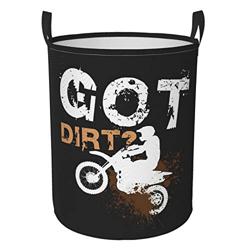 NYIVBE Got Dirt Bike Motocross Racing Laundry Hamper with Handle,Collapsible Round Storage Bin for Bathroom Home Decor Baby Hamper Boxes Baby Clothing
