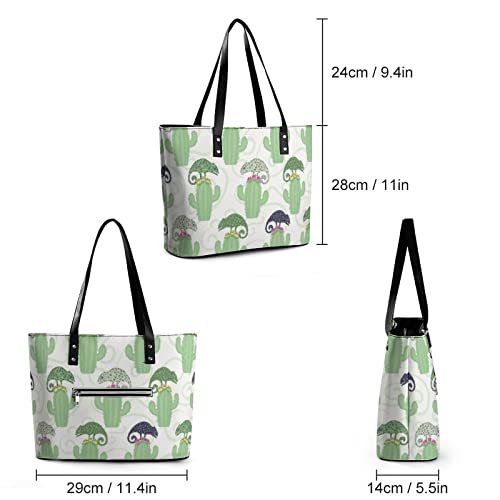 Womens Handbag Cactus Leather Tote Bag Top Handle Satchel Bags For Lady