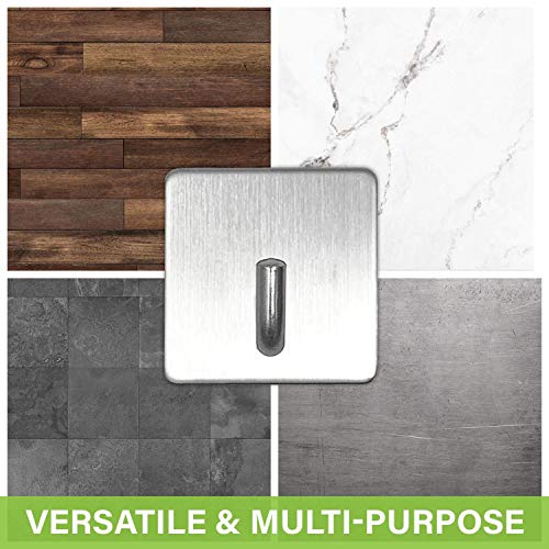 Self Adhesive Hooks by ishopee β Heavy Duty Stick Hanging Hooks for Bathroom Kitchen Wall β Reusable Stick on Hooks β Waterproof Stainless Steel Towel Hangers and Organizers, 6 Pack