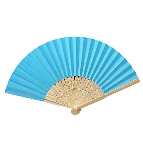 RAZZUM Decorative Folding Fans Vintage Bamboo Hand Folding Flower Fan Chinese Dance Party Colorful Wedding Lace Silk Folding Hand Held Solid Color Fan Fan (Color : Grey)