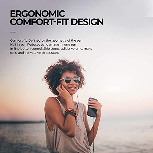 Wired Earphones Hi-Fi Sound Headphones Handsfree Mic Headset Earbuds Compatible with Samsung Galaxy A6 - Galaxy A70 - Galaxy A71 5G - Galaxy A72 5G - Galaxy A9