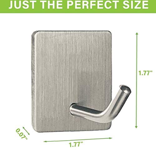 Self Adhesive Hooks by ishopee β Heavy Duty Stick Hanging Hooks for Bathroom Kitchen Wall β Reusable Stick on Hooks β Waterproof Stainless Steel Towel Hangers and Organizers, 6 Pack