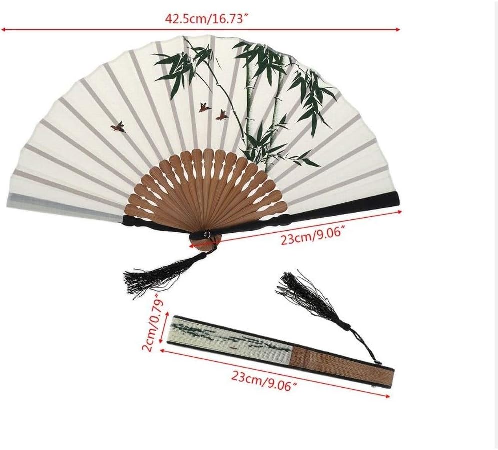 Hand Fan Folding Fan,Hand-held Fan,Vintage Summer Bamboo Folding Fan Hand Held Fan Dance Wedding Party Pocket Gifts Fans Hand Paper Folding Props Vintage style