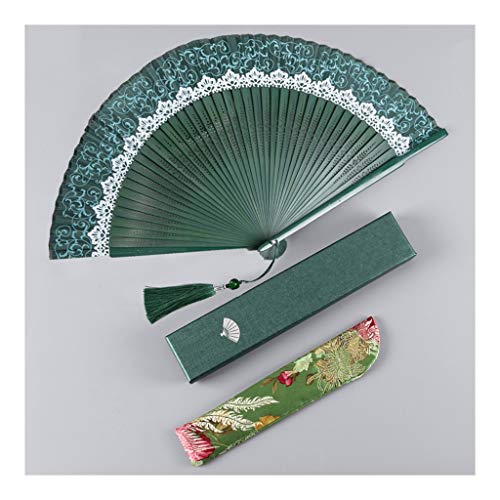 Decorative Folding Fans Folding Hand Fan for Women - Retro Style Hand Held Silk Fan, Folding Bamboo Fan with Hollow Carved Tassel Pendant, Vintage Discolorate Folding Fan Elegant Hand Fans Vintage sty