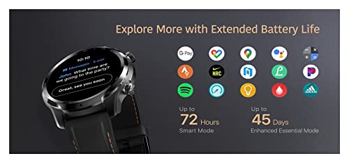 JAITEA Pro 3 GPS Wear OS Smartwatch Men's Sports/Smartwatch Double Layer Display Goldfish Grass Wear 4100 8GB Men