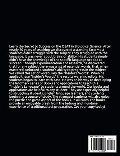 OSAT Biological Science Exam Success: Master the key vocabulary of the Oklahoma Subject Area Test in Biological Science