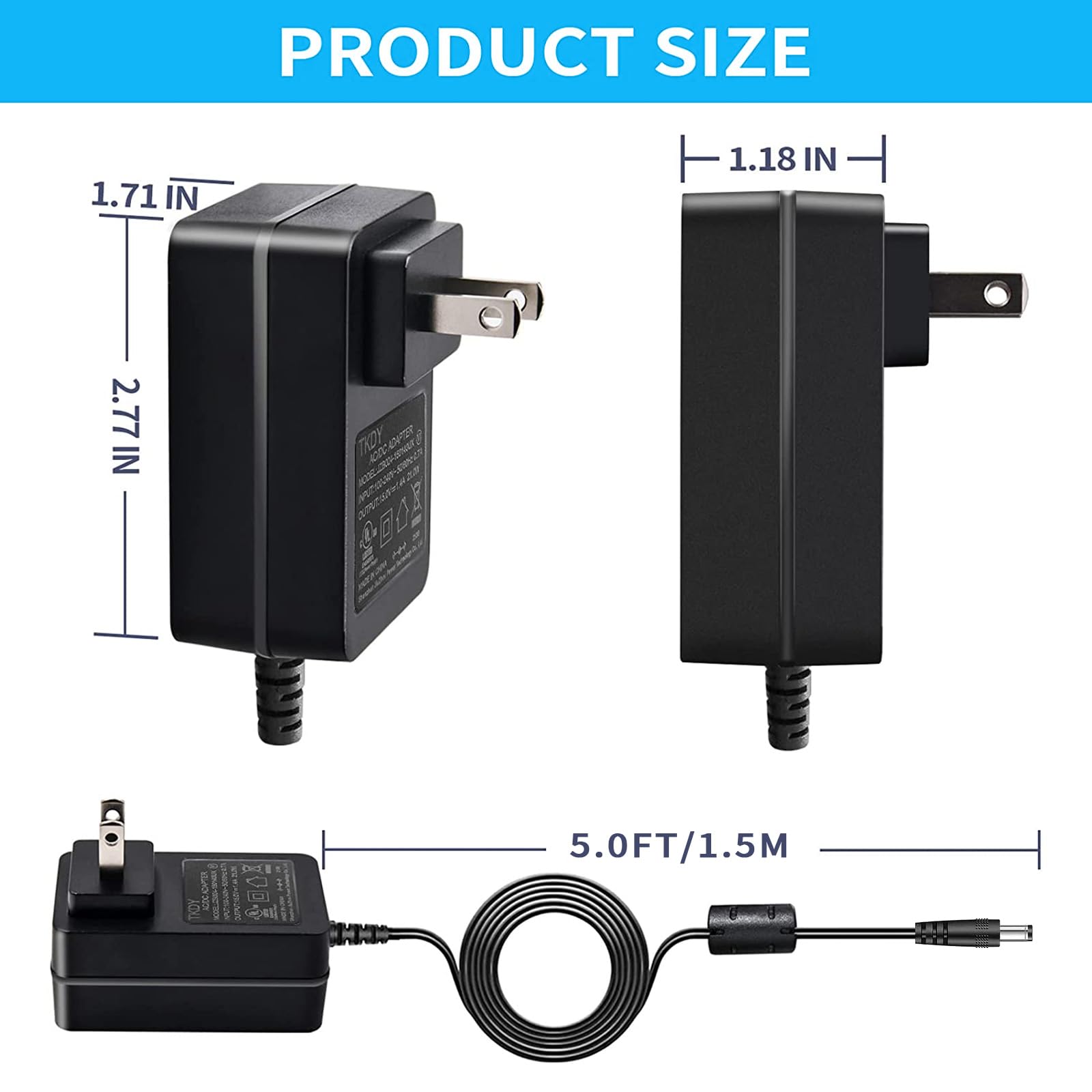 21W Charger Power Cord, Compatbile with Alexa Echo 1st 2nd Generation, Echo Show 5 3rd Gen, Echo Show 1st Gen, Echo Plus 1st Gen, Echo Look, Echo Link, 15V 1.4A AC Power Adapter.