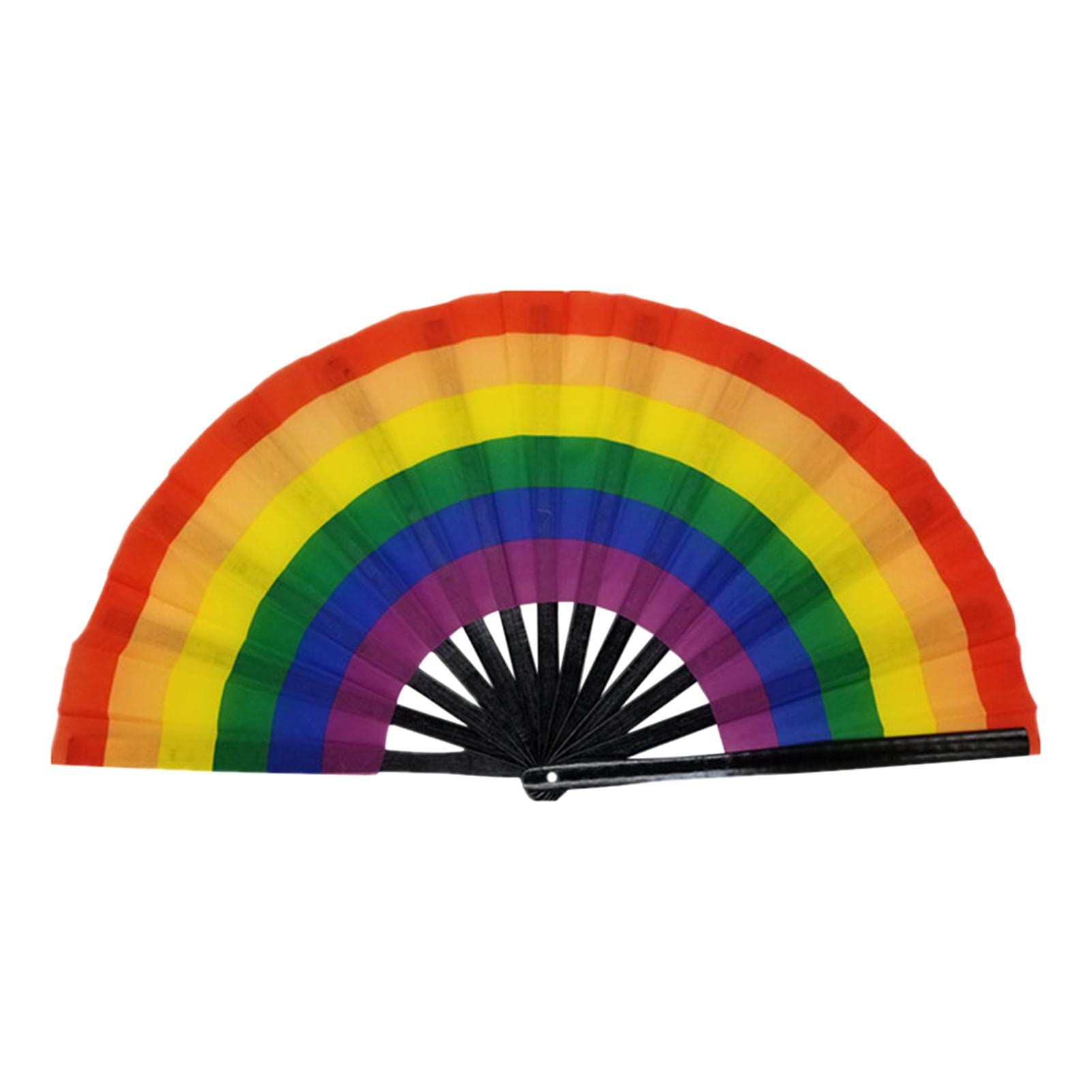Pilarmuture Folding Fan,Bamboo Bone Large Folding Hand Rave Fan for Women/Men,Bamboo and Polyester-Cloth Folding Hand Fan,Hand Fan Folding Fan Dance Fan,for Decoration,Dance,Festival Party(Colorful)