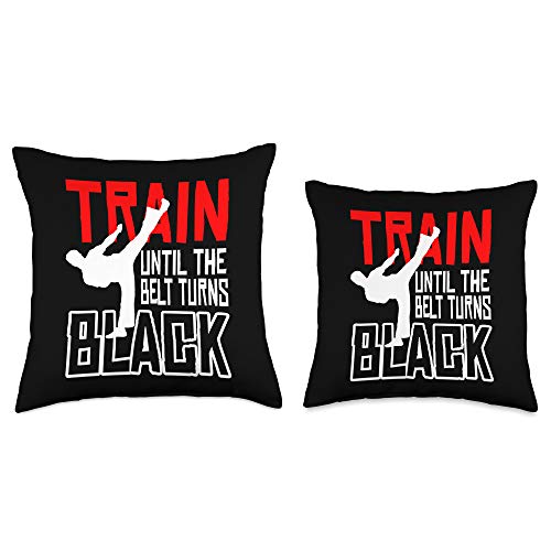 Martial Arts Tees by K Karate Jiu Jitsu Martial Arts Taekwondo Funny Gift Throw Pillow, 16x16, Multicolor