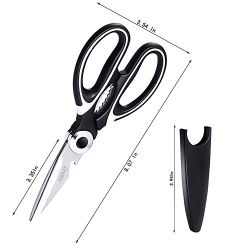 JUBAAY Kitchen scissors Upgraded version with blade cover, used to cut chicken, poultry, fish, Quality stainless steel Can cut bones easily Make your meal preparation easierā¦
