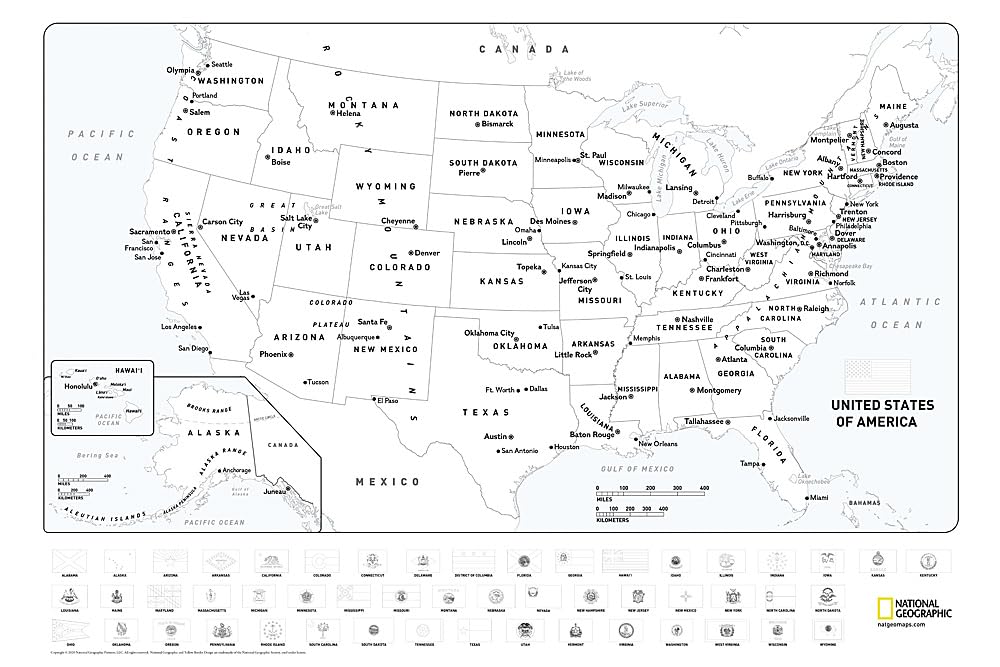 National Geographic United States Coloring Map (Poster Size: 36 x 24 in) (National Geographic Reference Map)