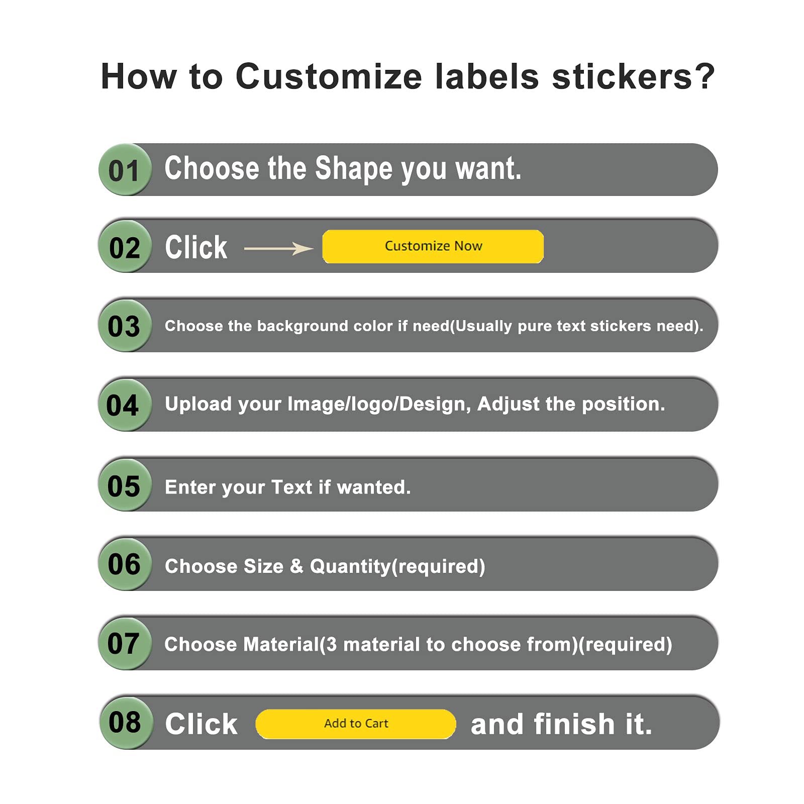 Inshoney Custom Stickers Thank You for Your Order Stickers Lables Personalized Sticker for Business Logo 1.5inch, 2inch, 100pcs,200pcs