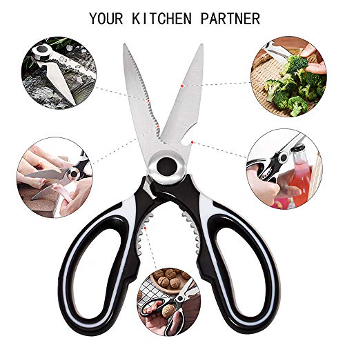 JUBAAY Kitchen scissors Upgraded version with blade cover, used to cut chicken, poultry, fish, Quality stainless steel Can cut bones easily Make your meal preparation easierā¦