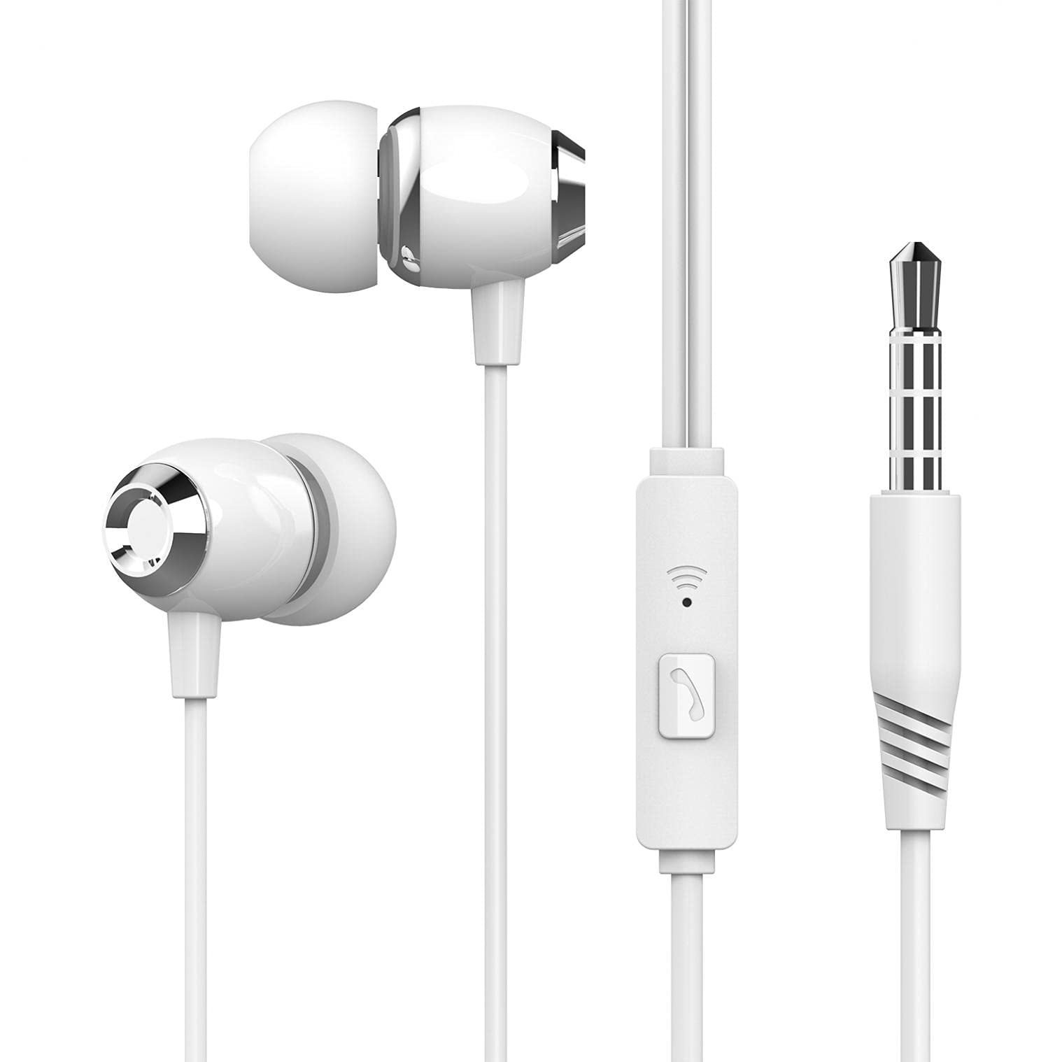 Wired Earphones Hi-Fi Sound Headphones Handsfree Mic Headset Earbuds Compatible with Lively Jitterbug Smart3