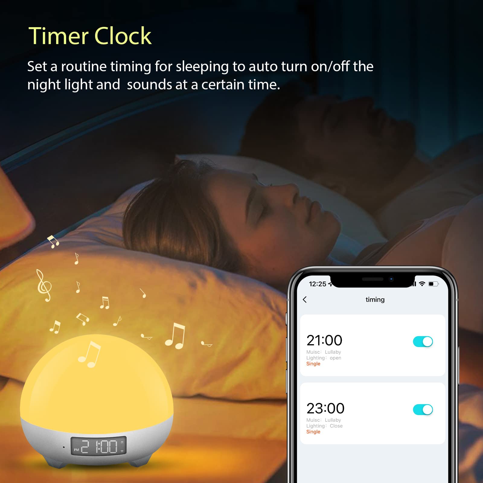 Panamalar Smart Sound Machine 2 in 1 WiFi White Noise Machine with Night Light 16 Million Colors for Baby Adults Kids, 34 Soothing Sound Sleeping Maker with Baby Cry Detection/Alexa/App/Dimming/Timer
