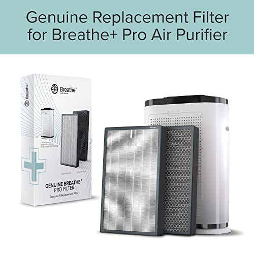 Breathe+ Pro Air Purifier Replacement Air Filter - Medical Grade HEPA Air Purifier - Air Purification System With Air Filter - Smart Air Purifier With Real-Time Air Quality Monitoring