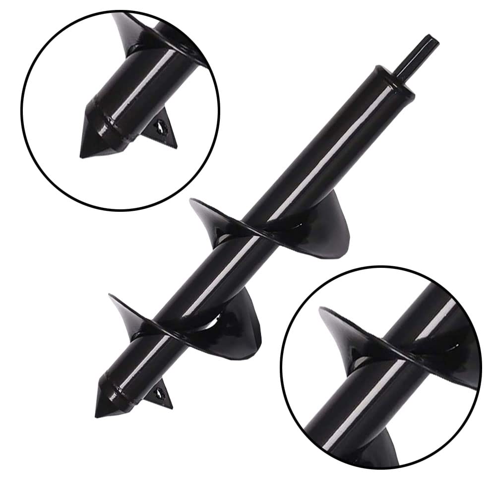 Ljliudu 1.6X8.7 &4 x 12 inch Auger Drill Bit fot Planting, Garden Plant Auger for 3/8 inch Hex Drive Drill, Black