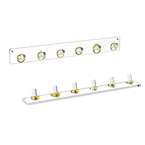 NIUBEE Wall Mounted Jewelry Stand Organizer, 2 Pack Acrylic Necklace Hanger, Bracelets Rings Bangles Display Rack,Best Gift for Girl Women