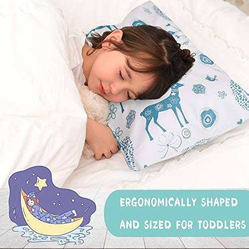 Gina Era Toddler Pillowcase,(2 Pack) 100% Cotton Pillowcase, Size:14 * 19 inch,Fits Kids Pillows Sized 13 x 18 or 12 x 16 - Machine Washable (Style4)