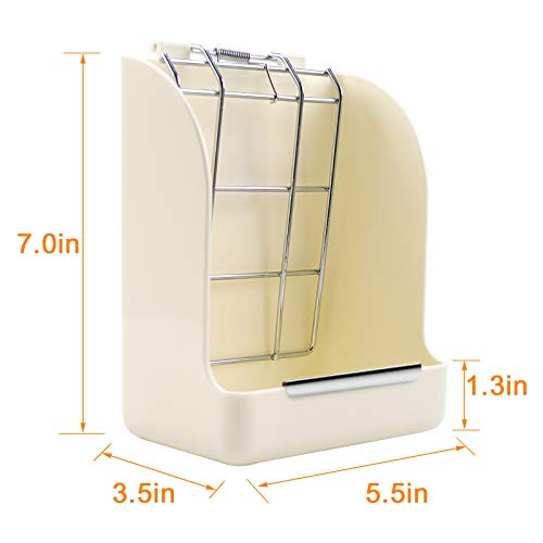 Rabbit Hay Feeder Food Dispenser/Rack Keep Hay, Alfalfa Clean & Fresh, Less Waste and Wess, Fit for Rabbits/Guinea Pig/Chinchilla and Other Small Animals by TOMOON