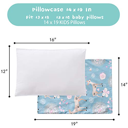Gina Era Toddler Pillowcase,(2 Pack) 100% Cotton Pillowcase, Size:14 * 19 inch,Fits Kids Pillows Sized 13 x 18 or 12 x 16 - Machine Washable (Style4)