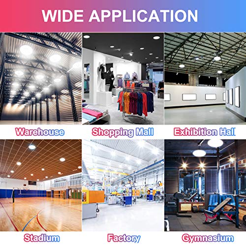 200W UFO LED High Bay Light 800W MH/HPS Equivalent 30,000lm 5000K Dimmable High Bay LED Shop Light (Dimmer Remote Controller Included) UL DLC Approved Warehouse Lights 5' Cable AC 100-277V