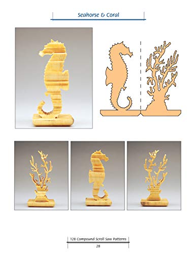 128 Compound Scroll Saw Patterns: Original "2-in-1" Designs for 3D Animals and People (Fox Chapel Publishing) Create 2 Different Images in 1 Piece: Front & Back Show 1 Image; Left & Right Show Another